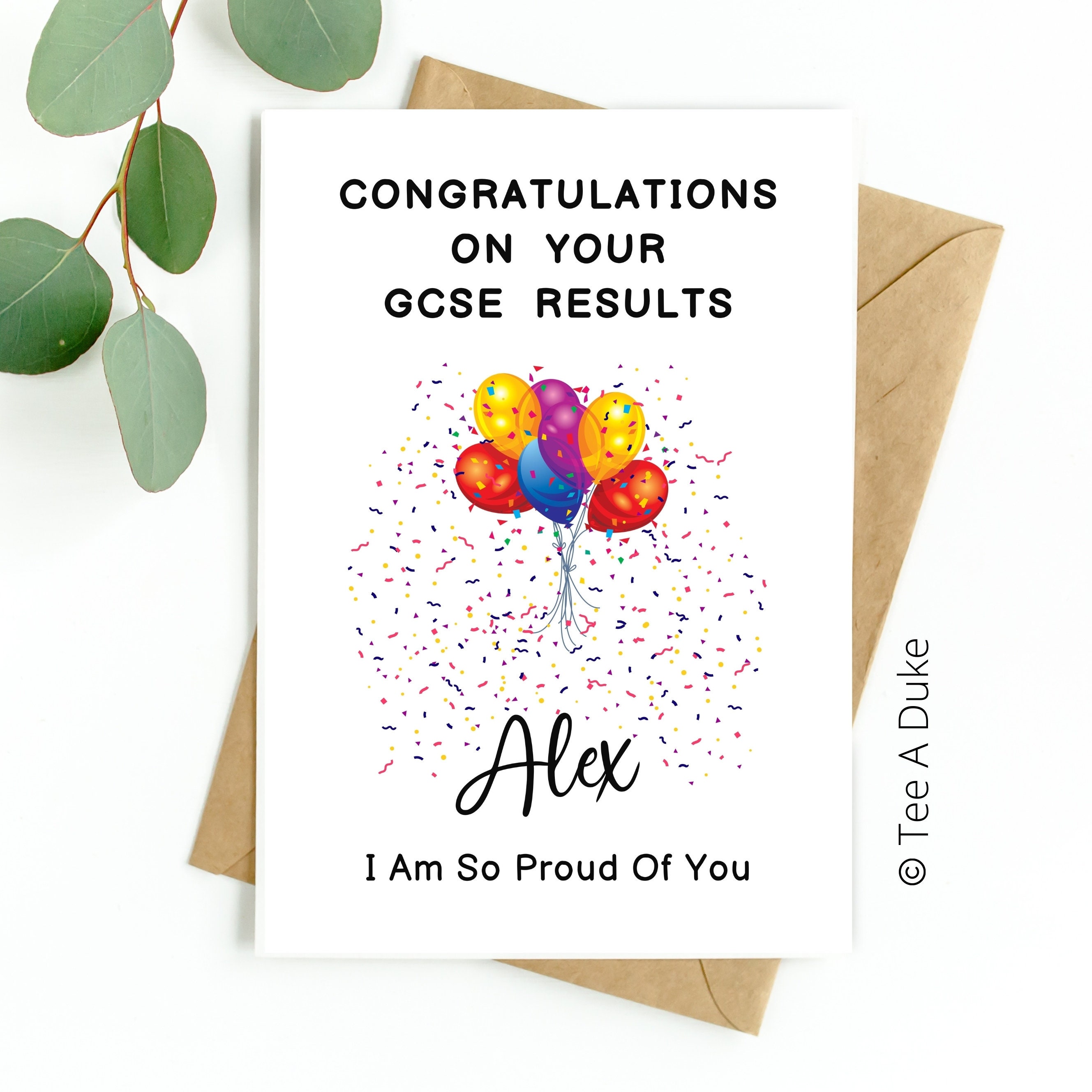A-level Results Congratulations Card, Exam Congrats Card, GCSE Results ...