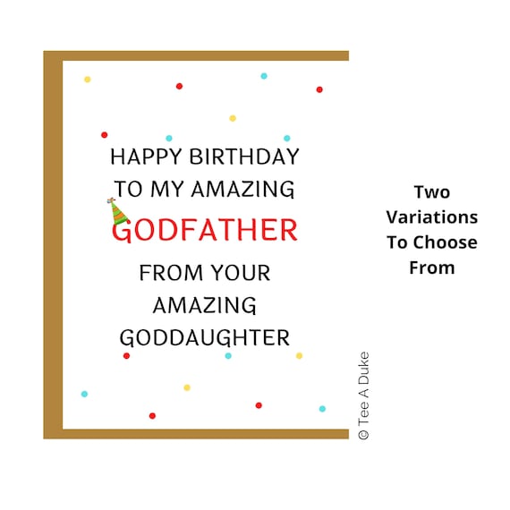 Birthday Card for Godfather Amazing Godfather Birthday Card | Etsy UK