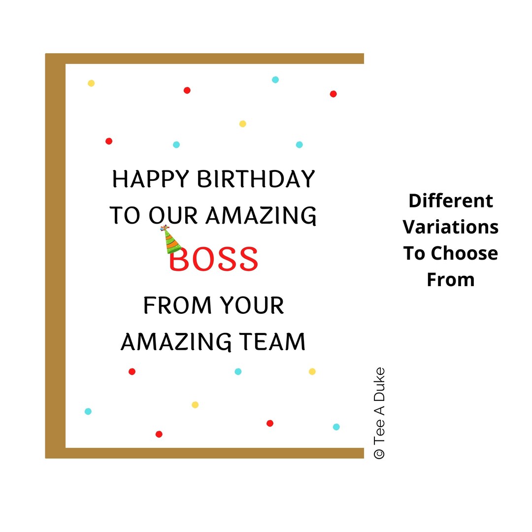 Birthday Card For Boss Boss Birthday Card Boss Card Birthday Gift Birthday Card For Boss Boss Birthday Card Boss Card Birthday Gift