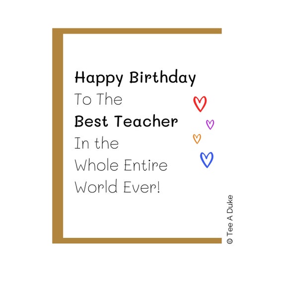Birthday Card For Teacher Teacher Birthday Card Teacher Etsy birthday-card-for-teacher-teacher-birthday-card-teacher-etsy