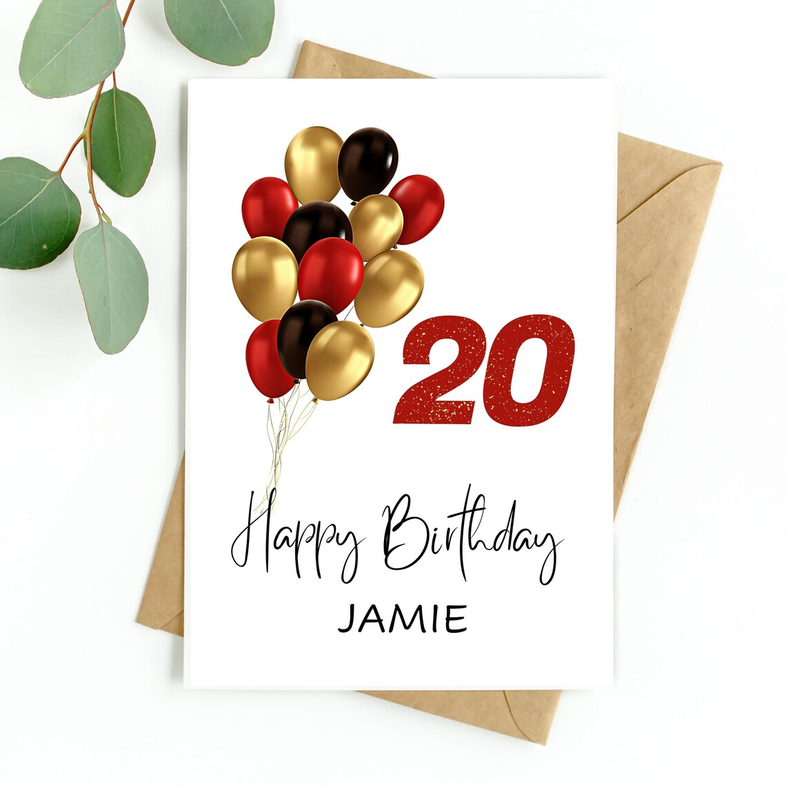 20th Birthday Card Personalised 20th Birthday Card 20 Year - Etsy