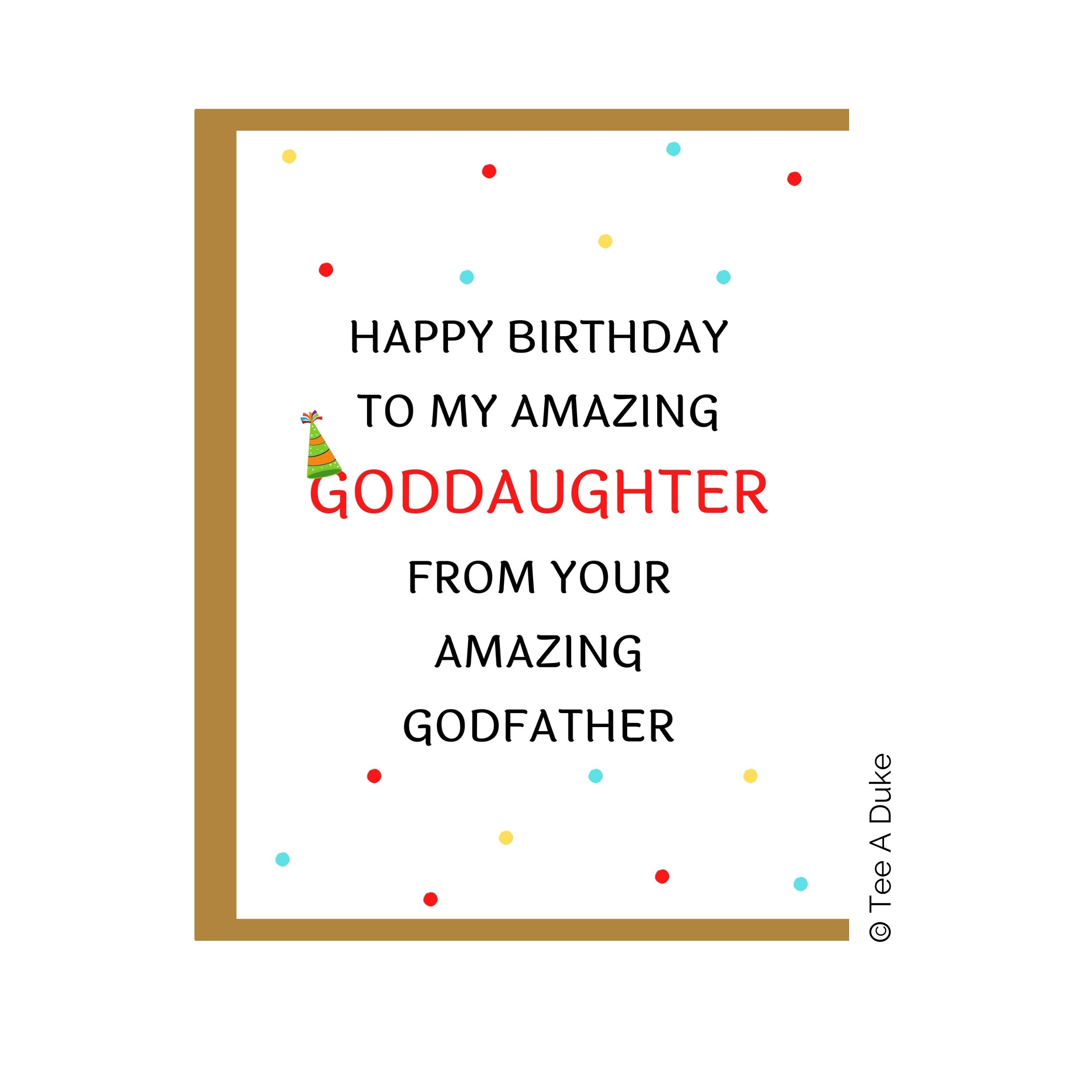 Birthday Card for Goddaughter Goddaughter Birthday Card - Etsy UK