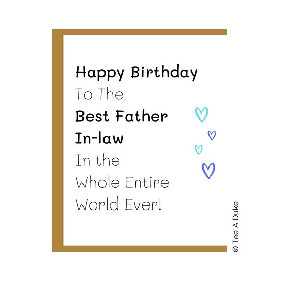 Father in law Birthday Card Birthday Card For Father In law Etsy