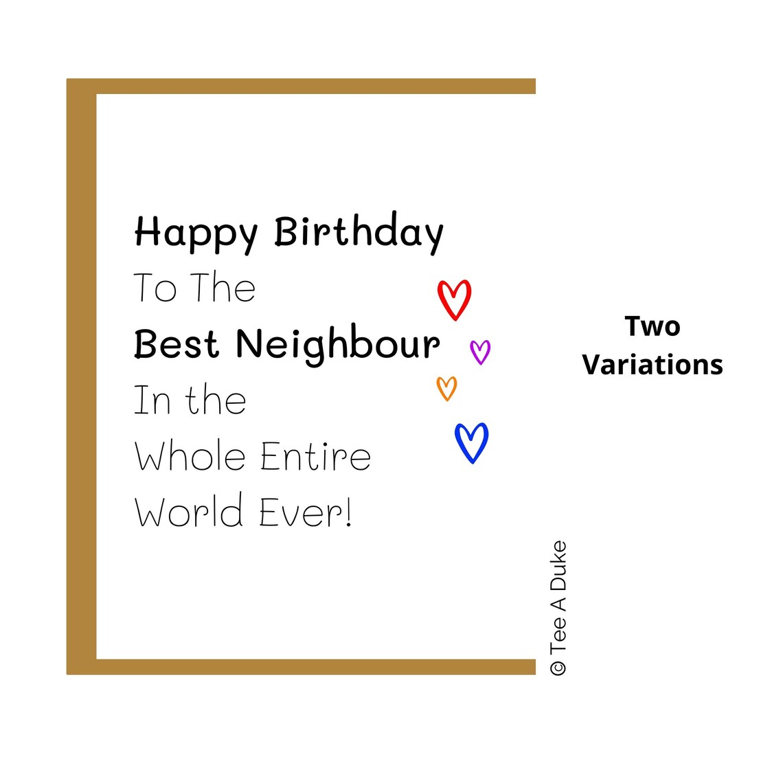 Best Neighbour Birthday Card Birthday Card for Neighbor - Etsy UK