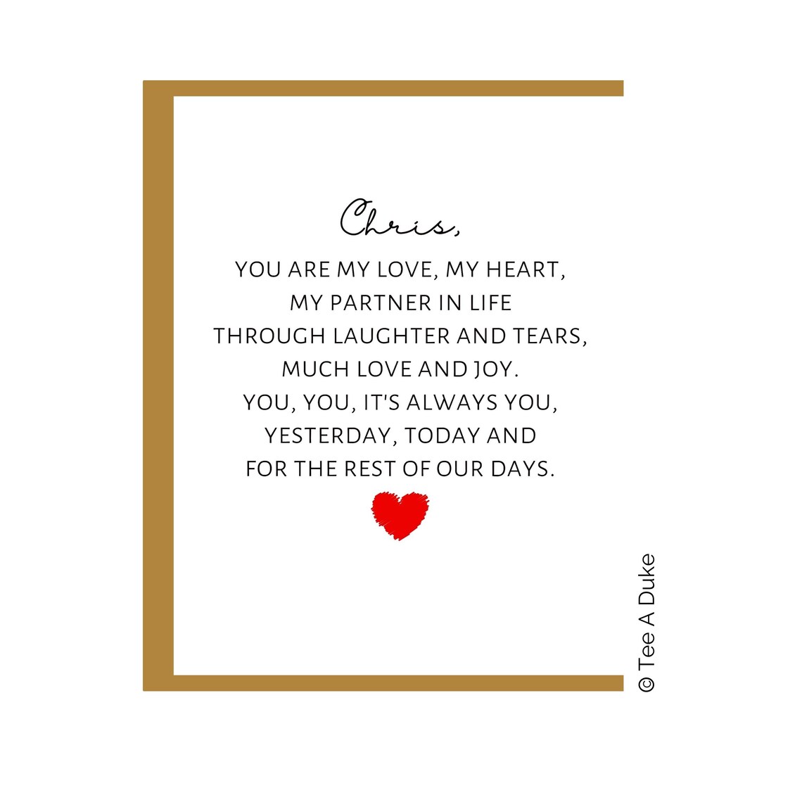 Personalised Anniversary Card, Romantic Anniversary Card, Birthday Card ...