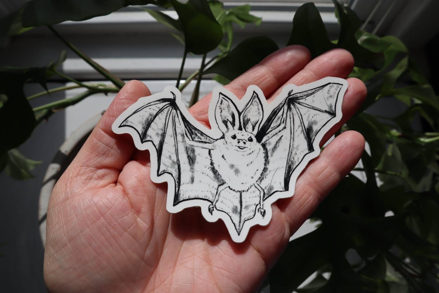 Bat Sticker, Halloween Sticker, Black and White, Waterproof ...