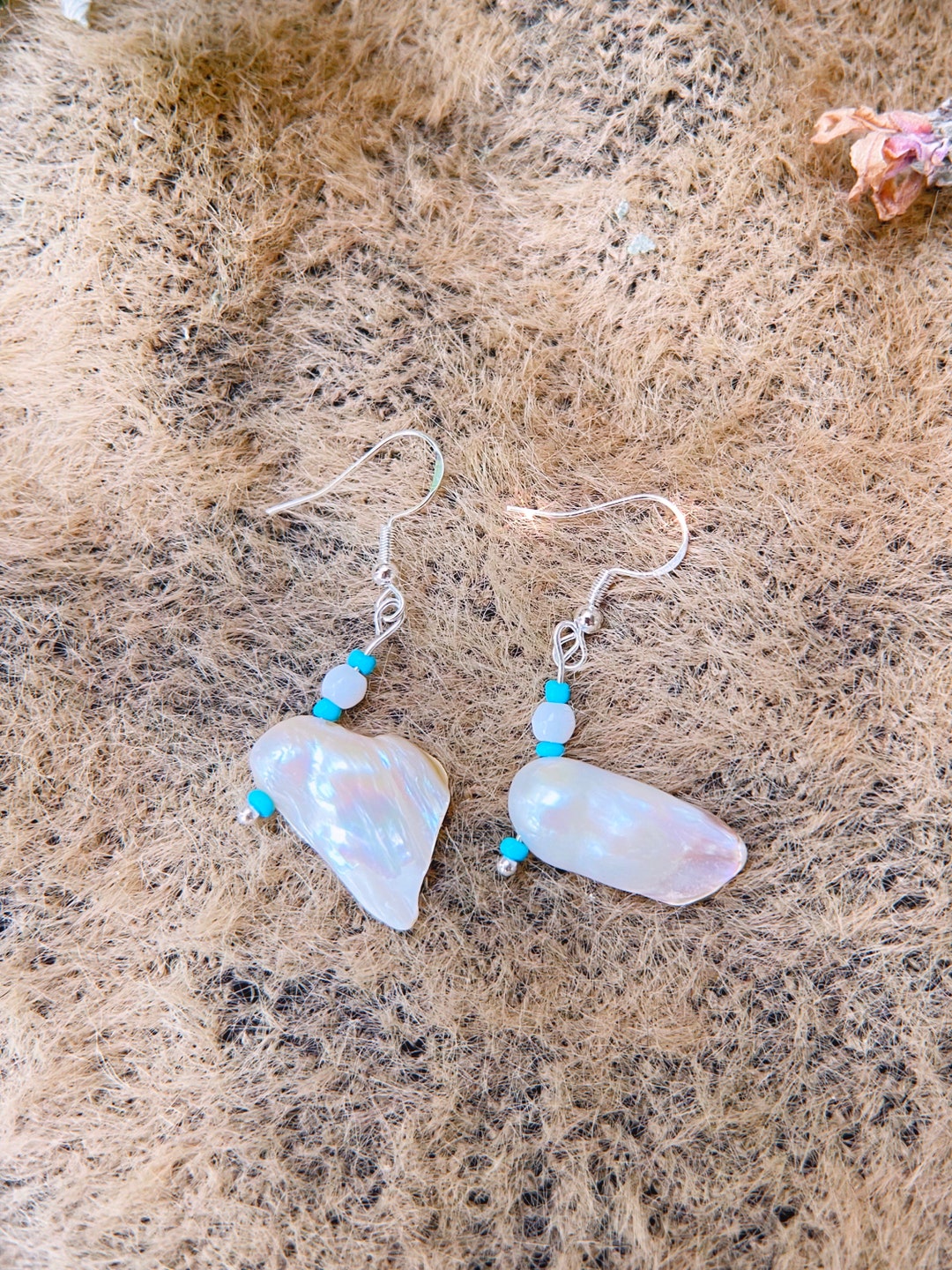 Unisex Style Native Indigenous Made Vintage Glass Beads Earrings With ...