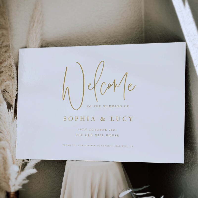 Gold Welcome Sign Wedding - Etsy