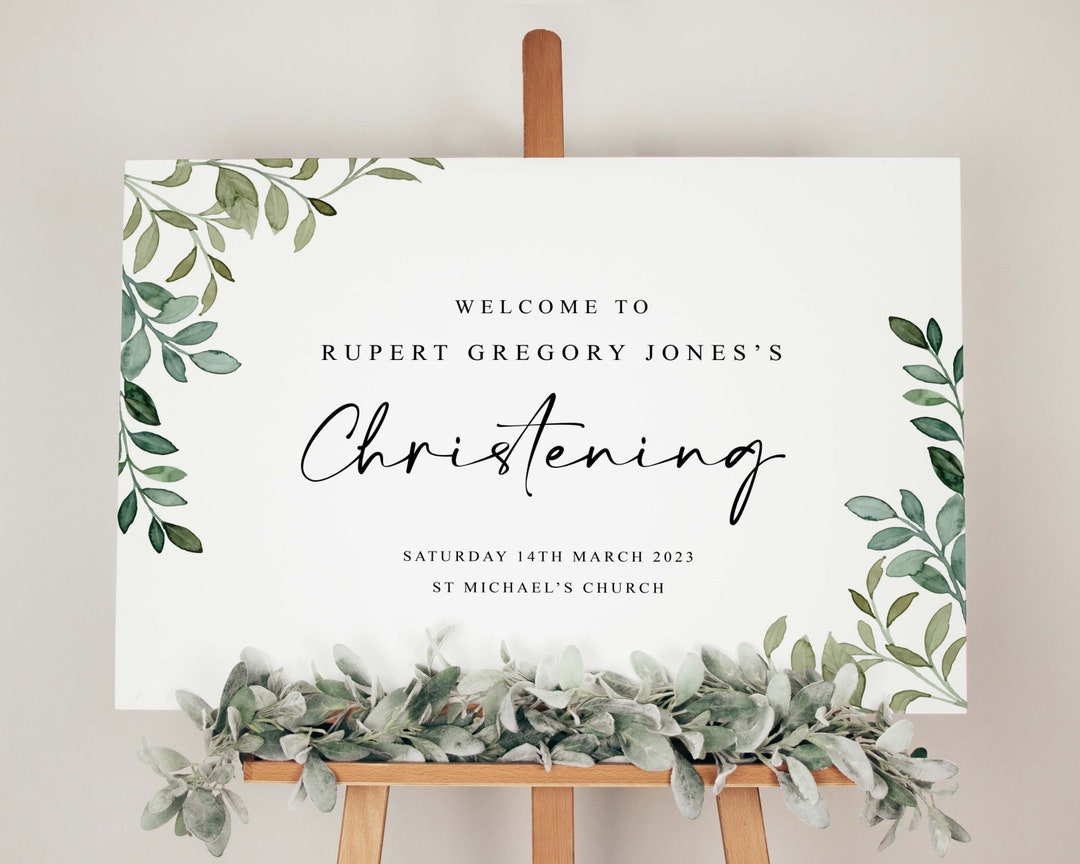 Christening Welcome Sign Christening Sign Baptism Welcome - Etsy