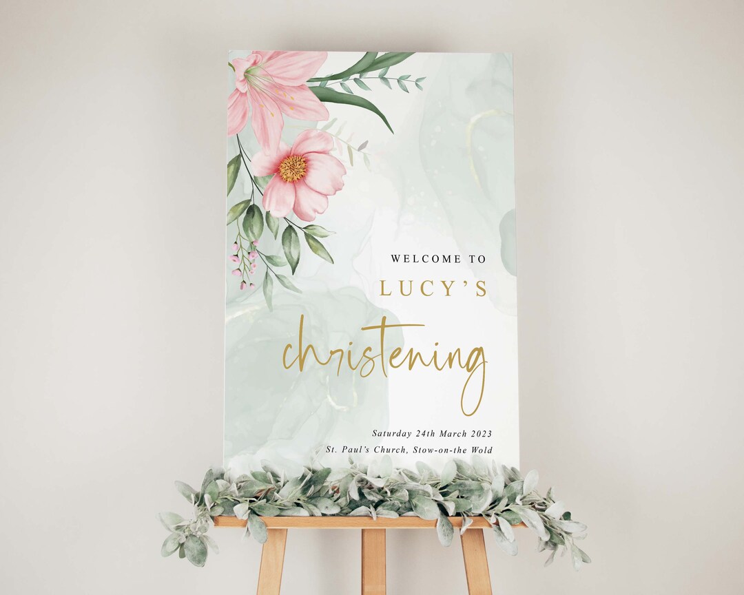 Christening Welcome Sign, Christening Sign, Baptism Welcome Sign ...