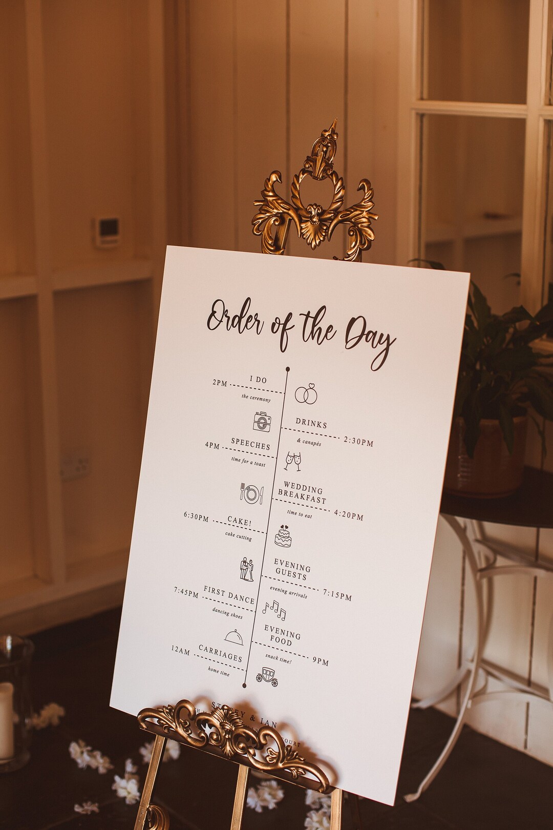 Wedding Order of the Day Sign, Wedding Order of Events Sign, Wedding ...
