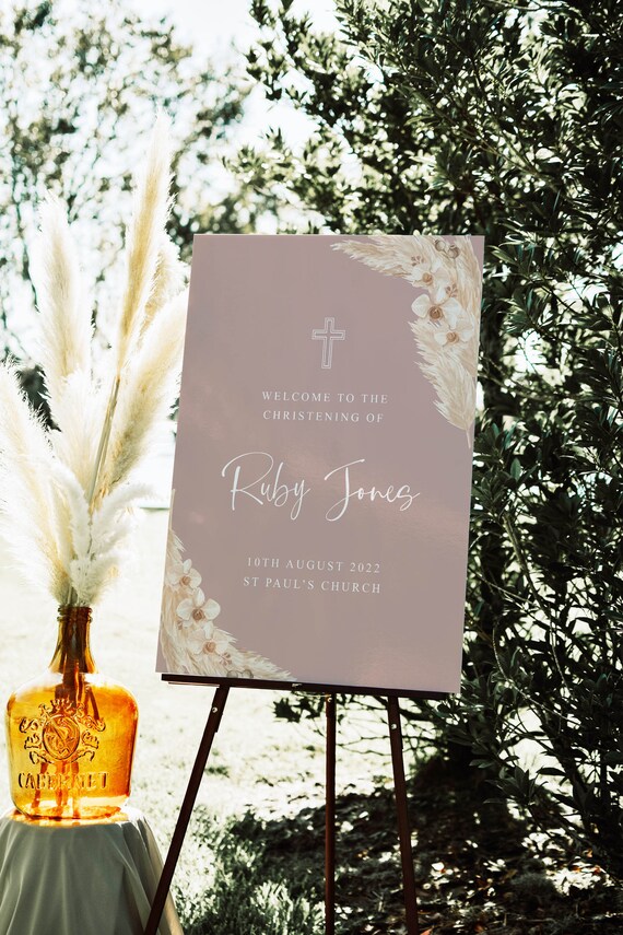Christening Welcome Sign Christening Sign Baptism Welcome - Etsy UK