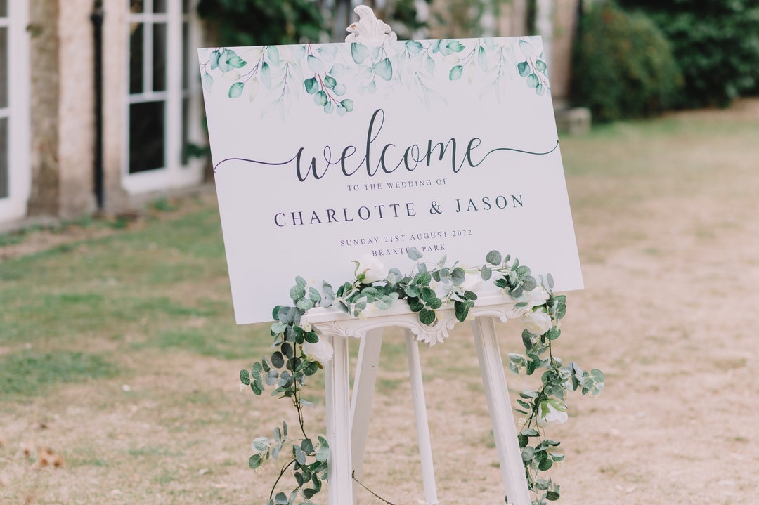 Wedding Welcome Sign, Botanical Wedding Sign, Welcome to Our Wedding ...