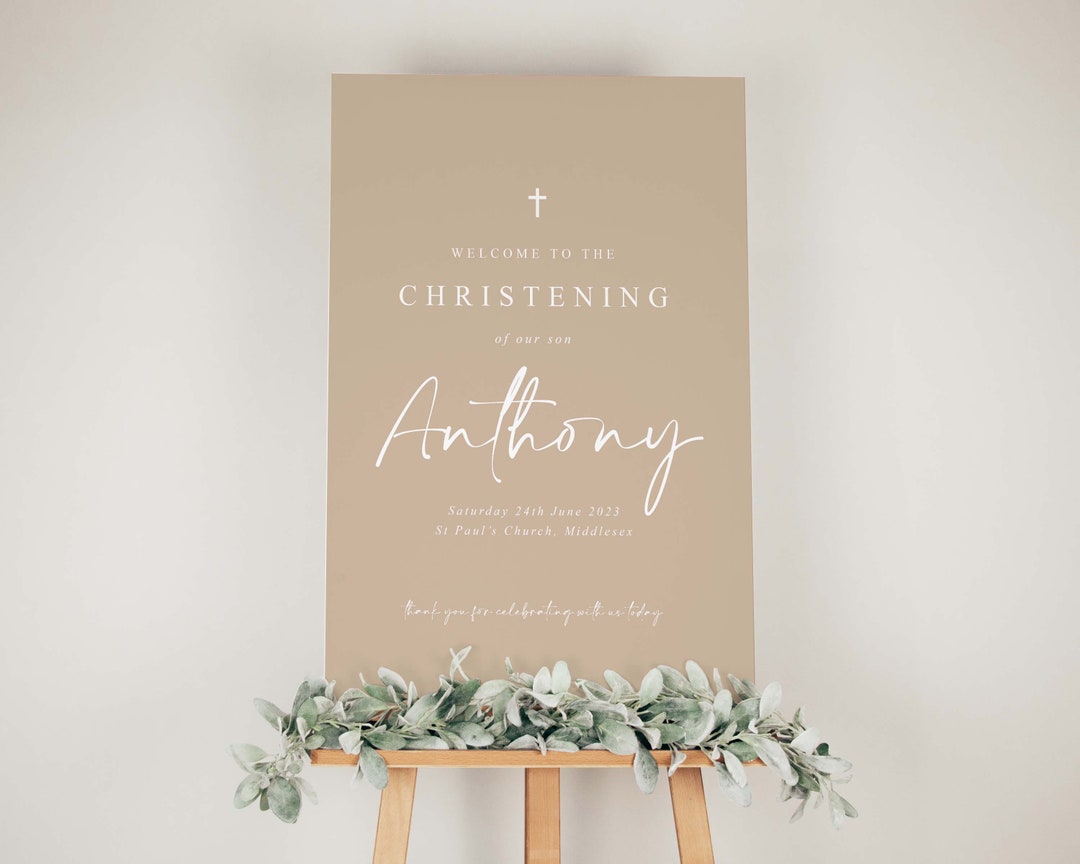 Christening Welcome Sign, Christening Sign, Baptism Welcome Sign ...