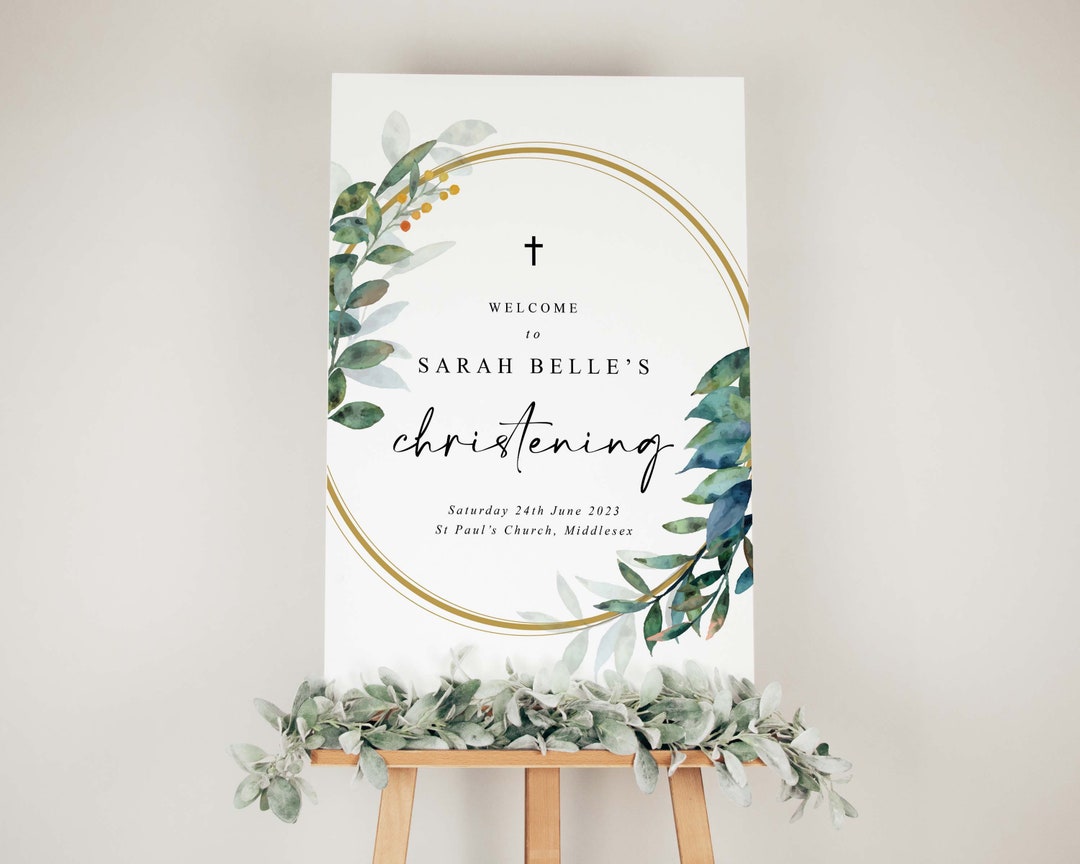 Christening Welcome Sign, Christening Sign, Baptism Welcome Sign ...
