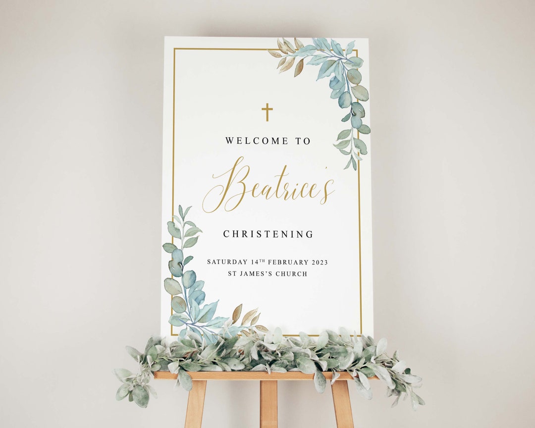 Christening Welcome Sign, Christening Sign, Baptism Welcome Sign ...