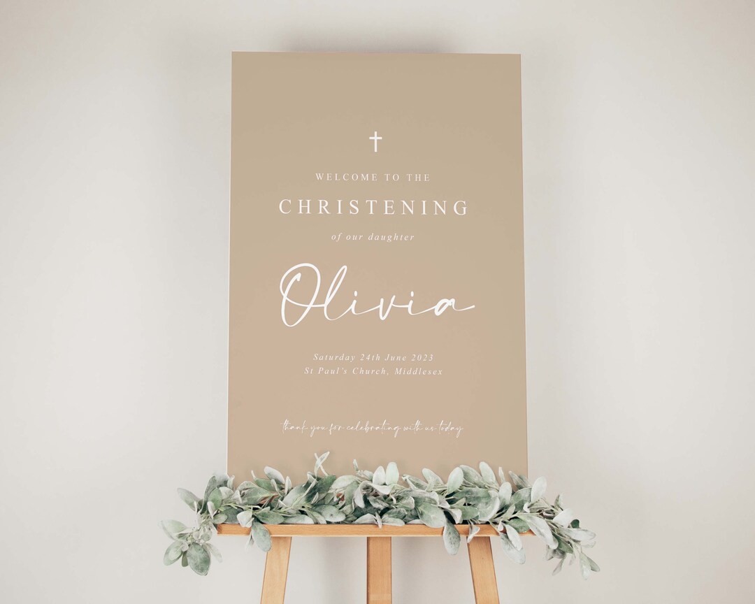 Christening Welcome Sign, Christening Sign, Baptism Welcome Sign ...