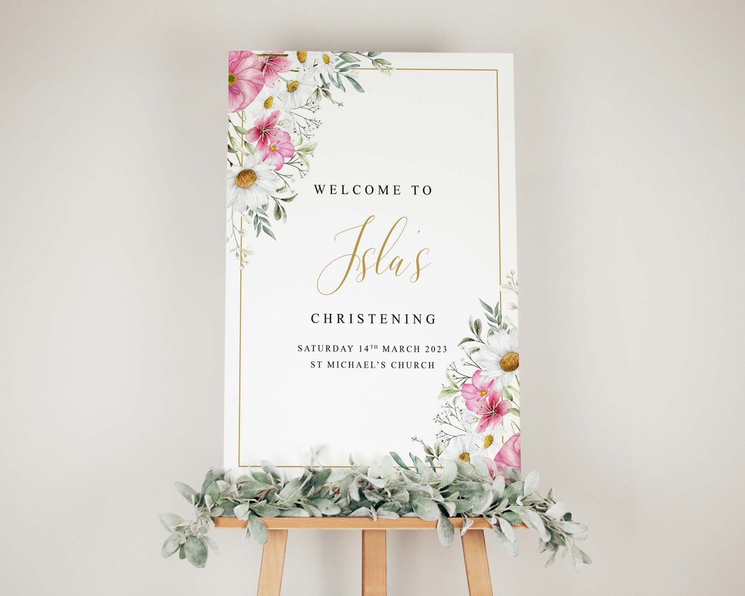 Christening Welcome Sign, Christening Sign, Baptism Welcome Sign ...