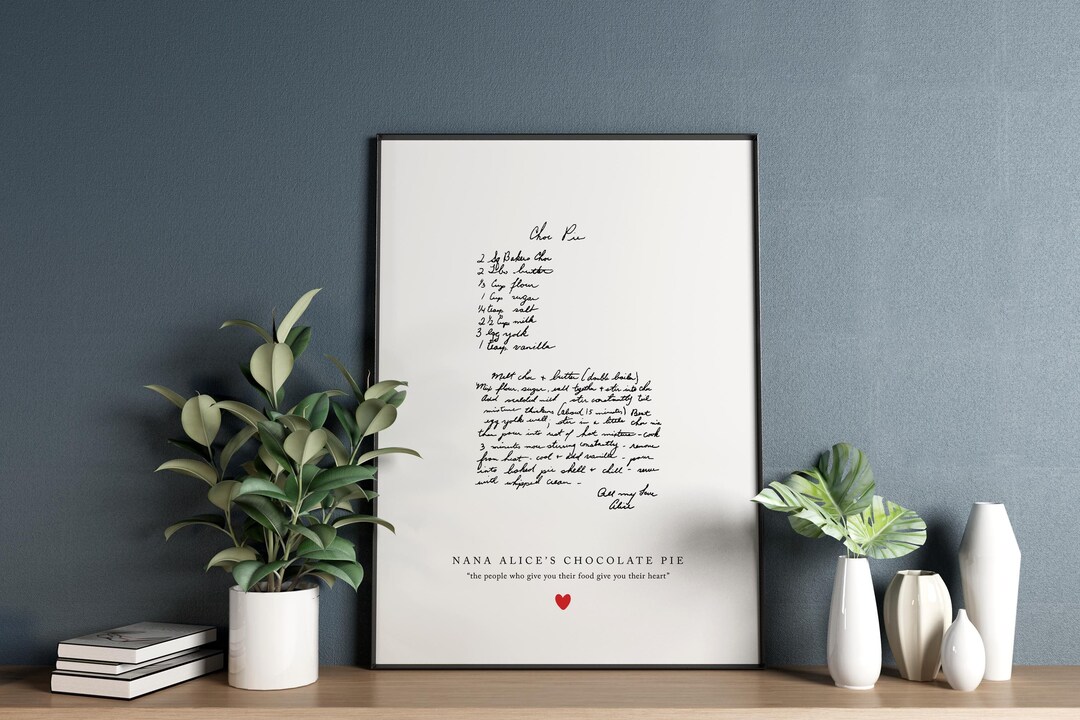 Custom Handwritten Recipe Print, Family Recipe Poster, Family Recipe ...