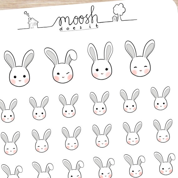kawaii cute rabbit planner sticker bullet journal matte sticker sheet ...