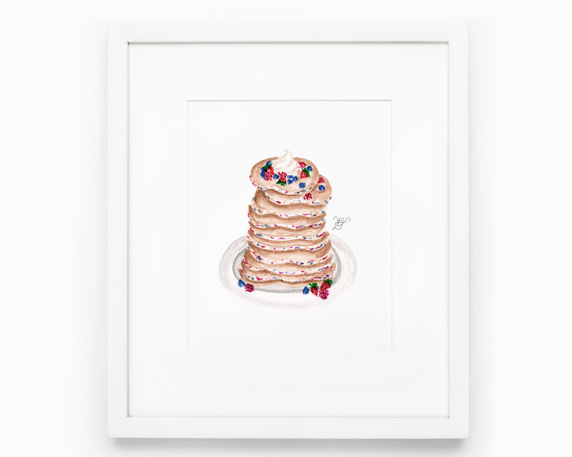Digital Download Pancake Art, Watercolor Pancakes, Printable Watercolor ...