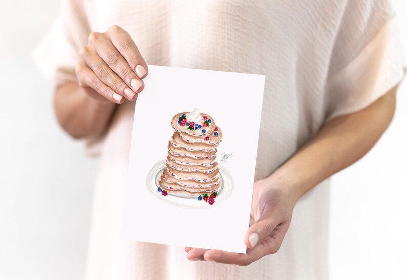 Digital Download Pancake Art, Watercolor Pancakes, Printable Watercolor ...