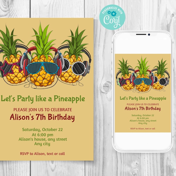 Pineapple Birthday - Etsy