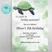 Turtley Awesome Birthday Party Invitation, Green Turtle Birthday ...