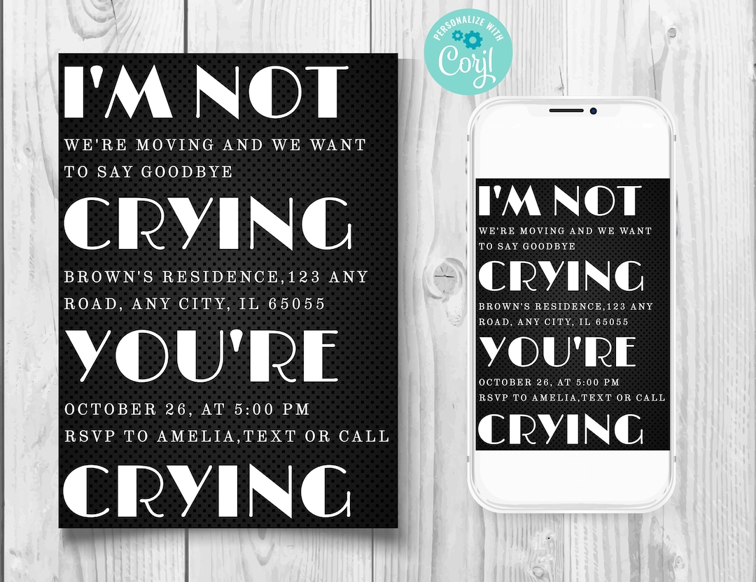 Funny Farewell Party Invitation, We're Moving Invitation, Funny Goodbye ...