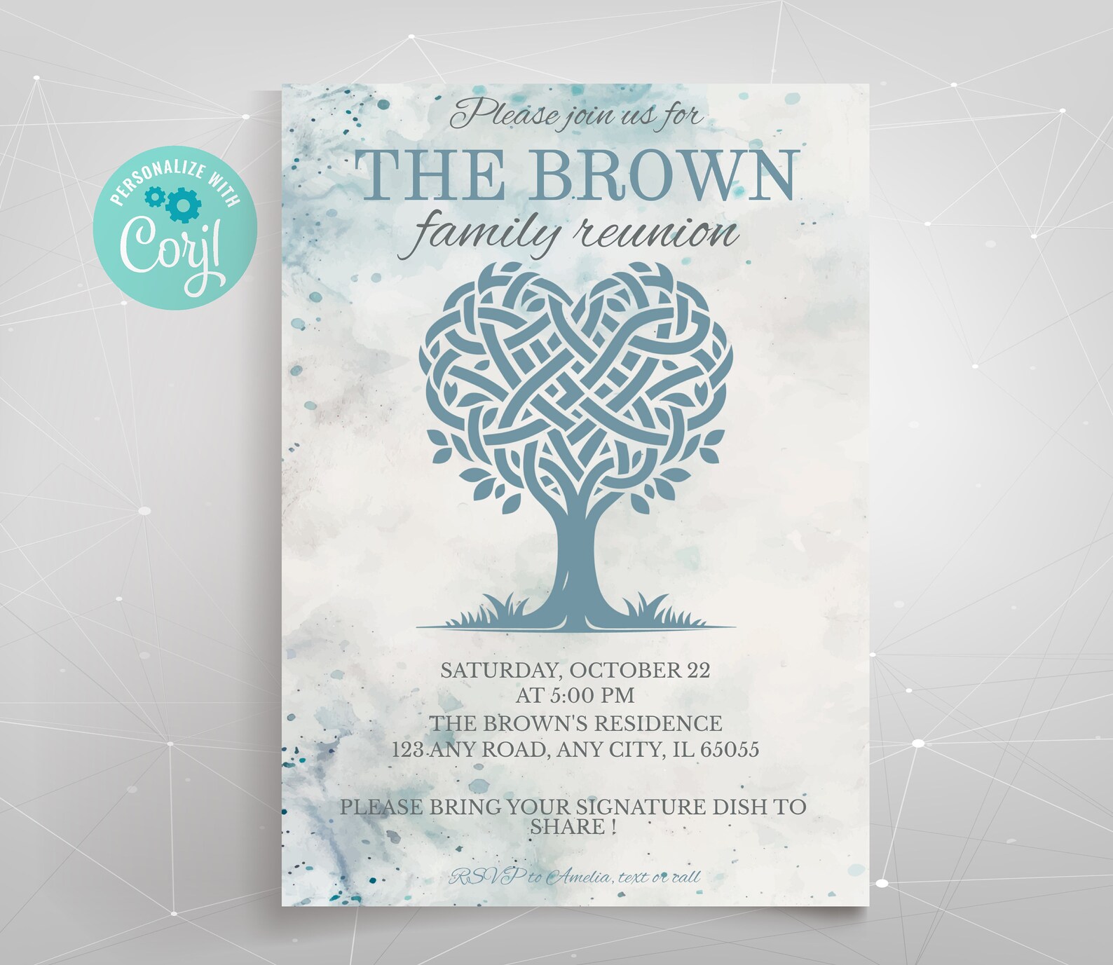 Love Tree Family Reunion Invitation, Family Tree Reunion Invitation ...