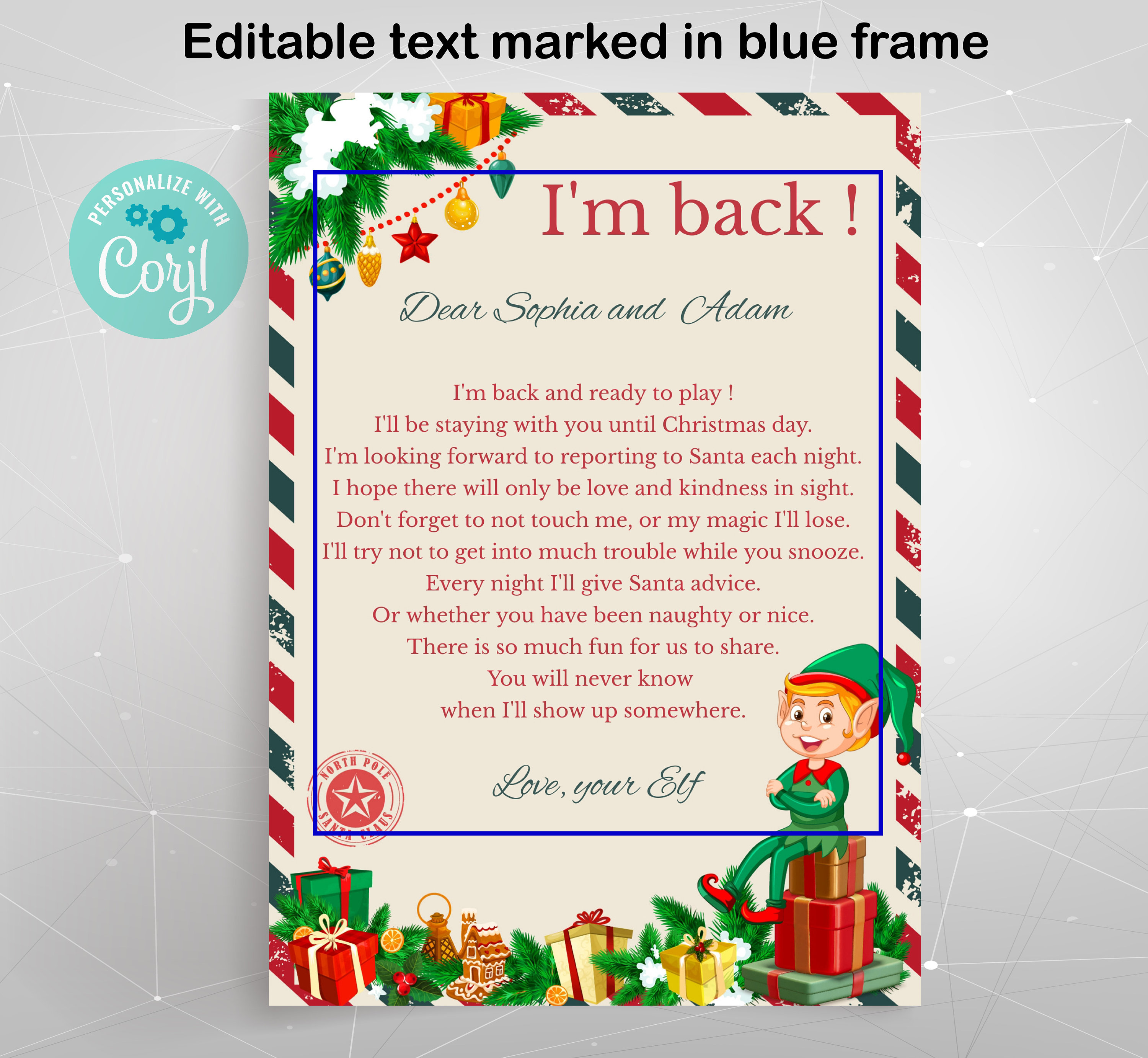 Editable Elf Arrival Letter, Christmas Elf Return Letter, Elf Return ...