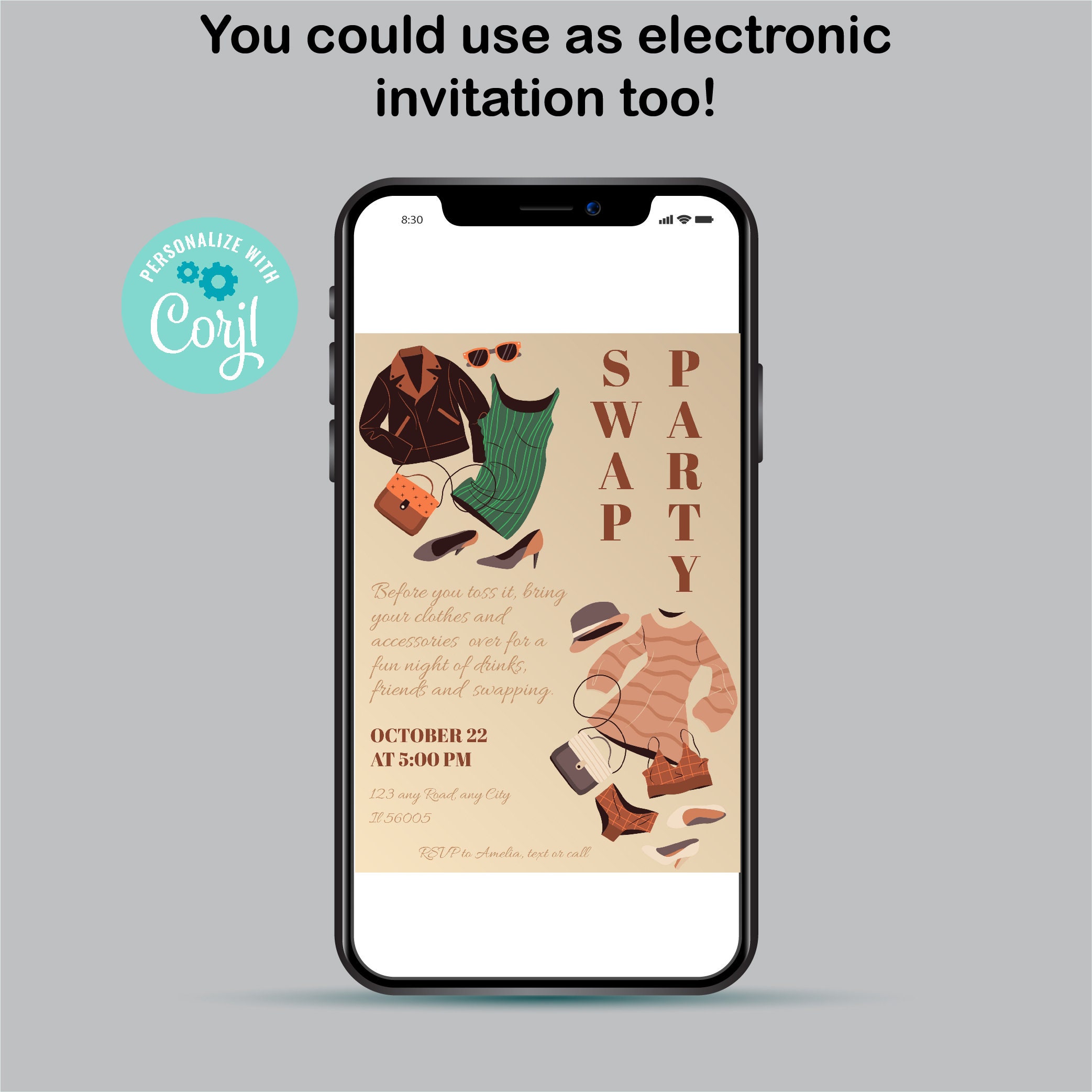 Editable Clothing Swap Party Invitation, Clothing Swap Party Social ...