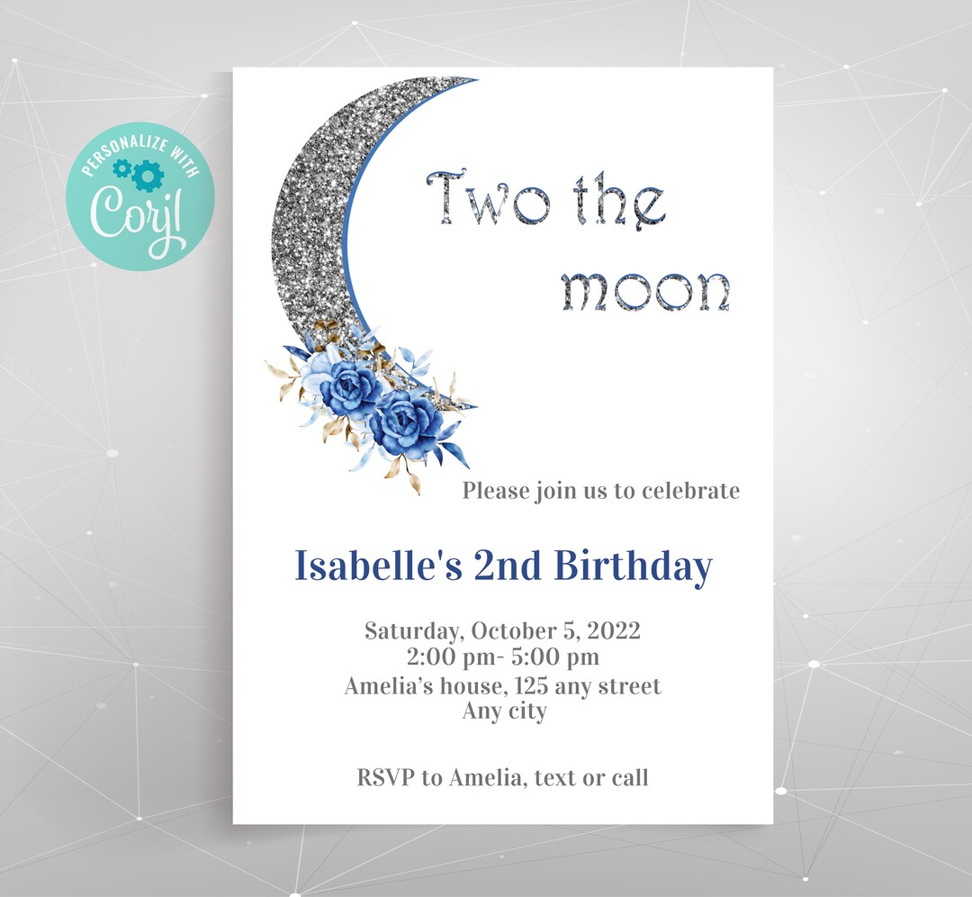 Editable Printable to the Moon and Back Birthday Invitation - Etsy