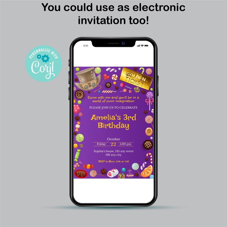 Chocolate Factory Birthday Invitation, Golden Ticket Birthday ...