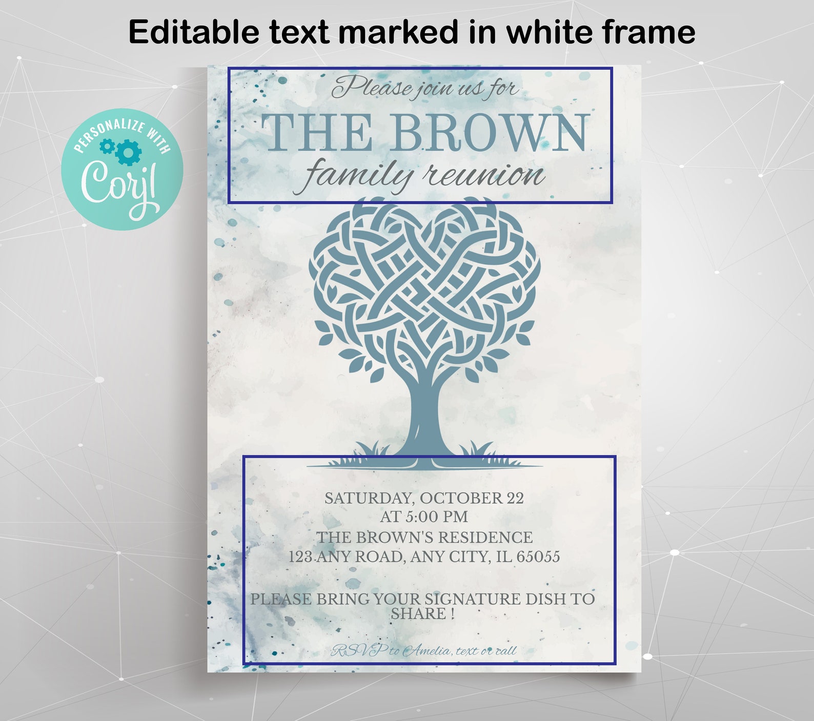 Love Tree Family Reunion Invitation, Family Tree Reunion Invitation ...