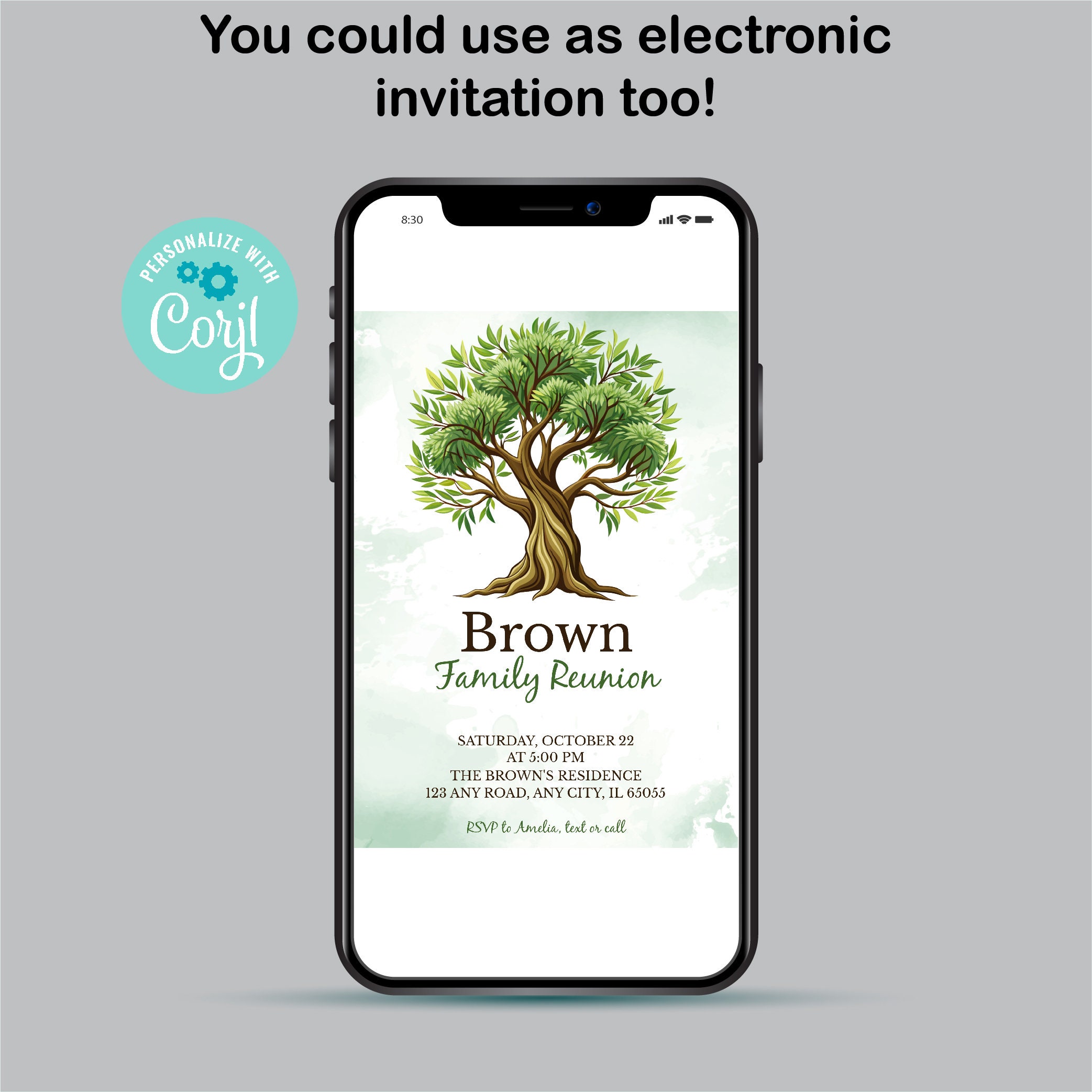 Green Tree Family Reunion Invitation, Family Tree Reunion Invitation ...