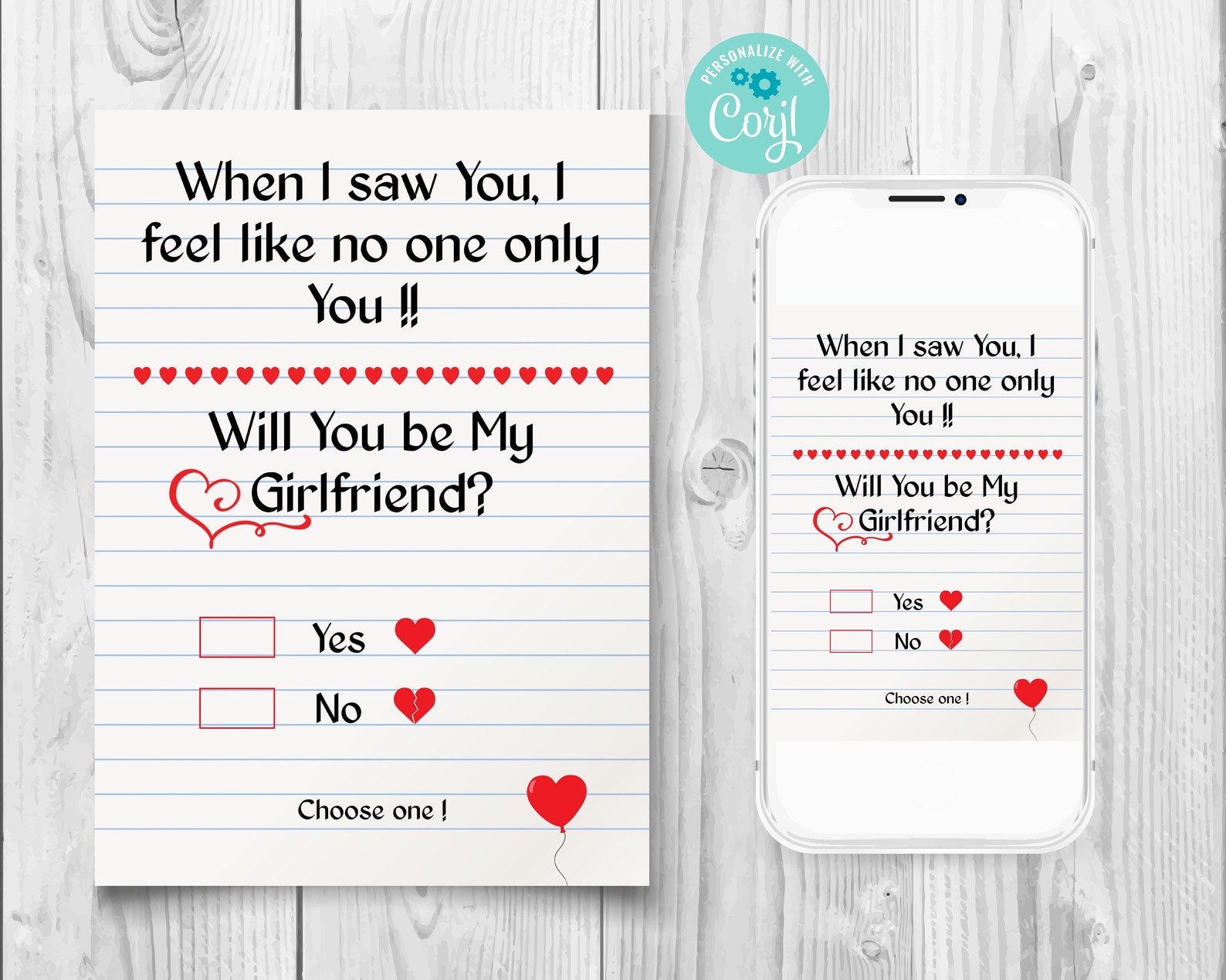 Editable Girlfriend Proposal Card Template, Will You Be My Girlfriend ...