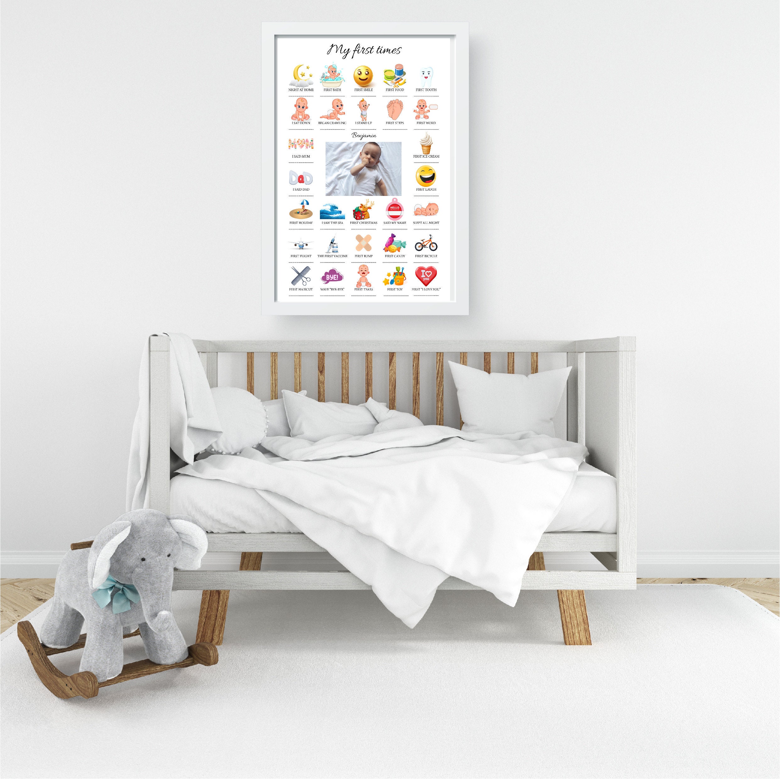 My First Times Baby Poster, Baby Birth Poster, Birth Gift Idea, Baby ...
