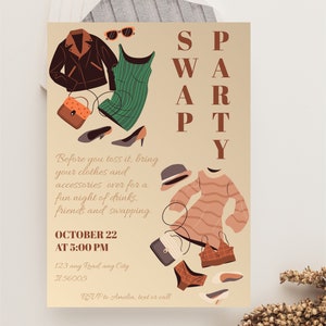 Editable Clothing Swap Party Invitation, Clothing Swap Party Social ...