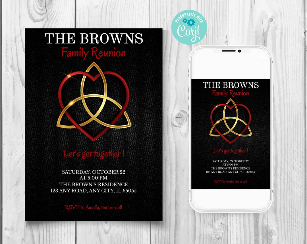 Triquetra Family Reunion Invitation, Family Symbol Reunion Invitation ...