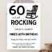 60th and Still Rocking Birthday Invitation, Funny Rocking Chair ...