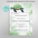 Turtley Awesome Birthday Party Invitation, Green Turtle Birthday ...