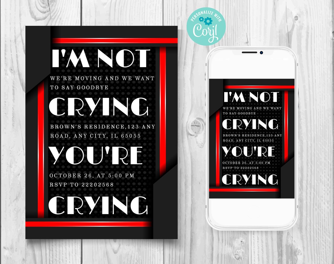 Funny Farewell Party Invitation, We're Moving Invitation, Funny Goodbye Party Invite, Modern ...