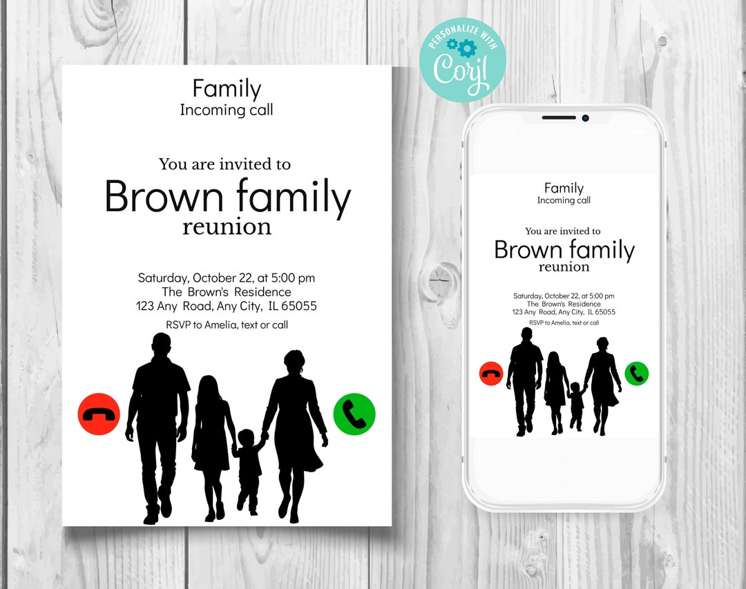 Calling Family Reunion Invitation, Family Call Reunion Invitation ...