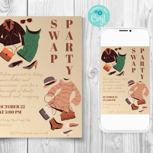 Editable Clothing Swap Party Invitation, Clothing Swap Party Social ...