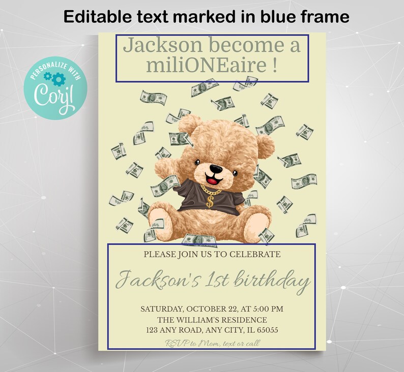 Money Themed Birthday Party Invitation, Dollars Birthday Invite, Cash ...