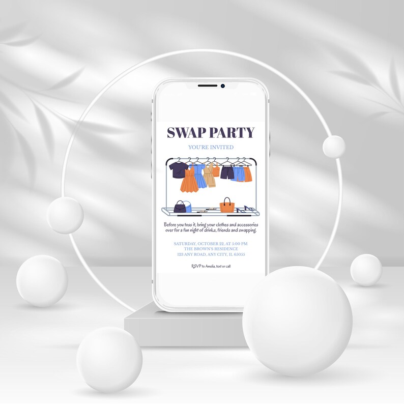 Editable Clothing Swap Party Invitation, Clothing Swap Party Social ...