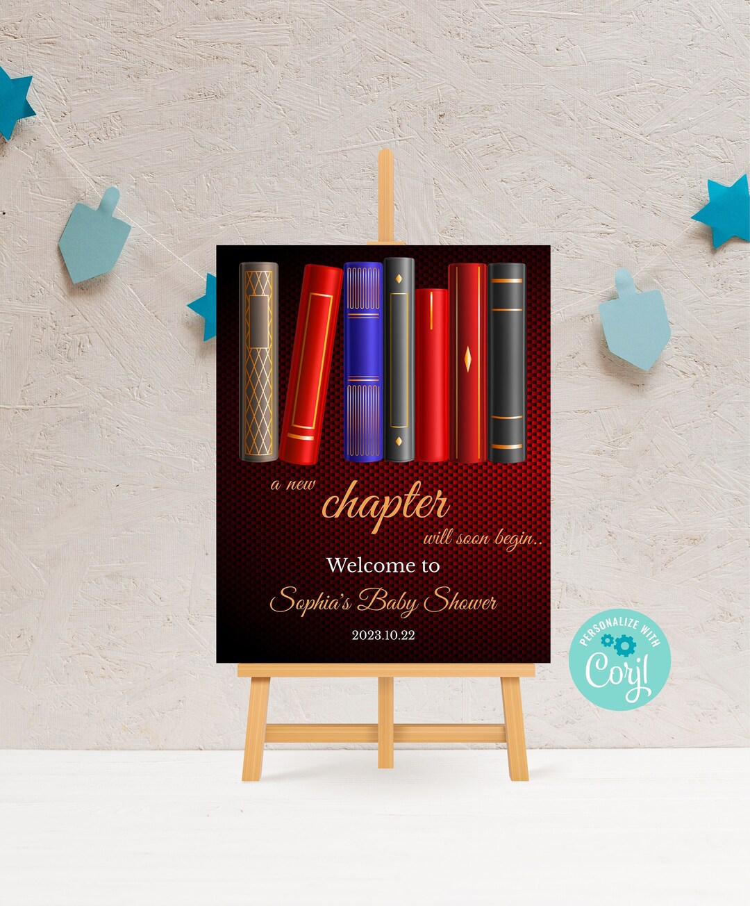 Editable New Chapter Baby Shower Welcome Sign, Storybook Welcome Sign ...