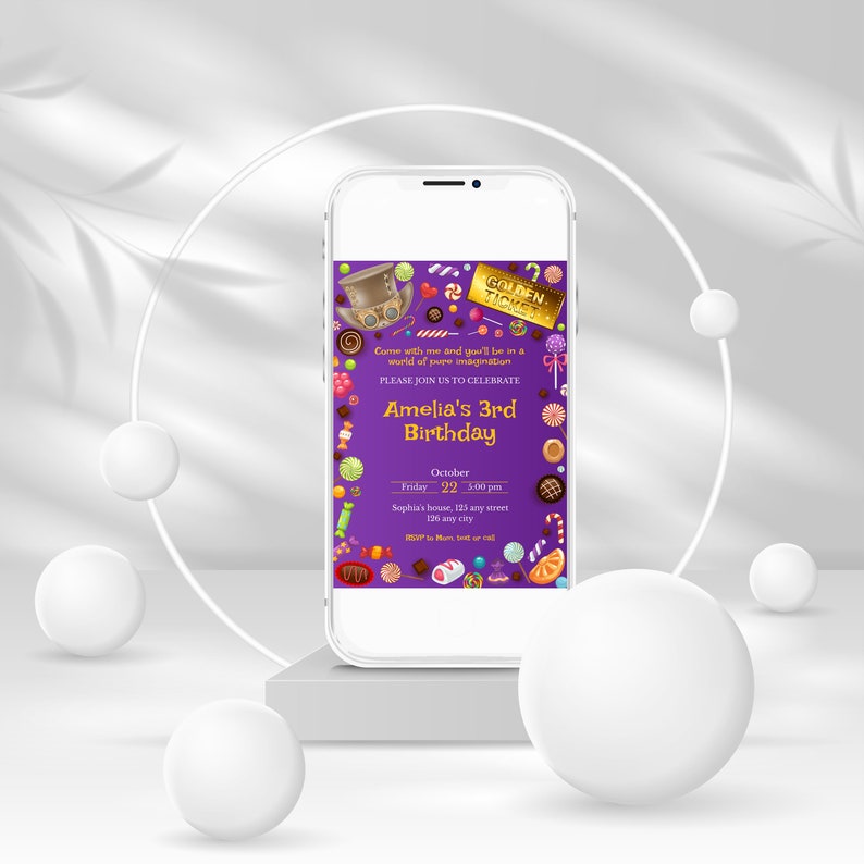 Chocolate Factory Birthday Invitation, Golden Ticket Birthday ...