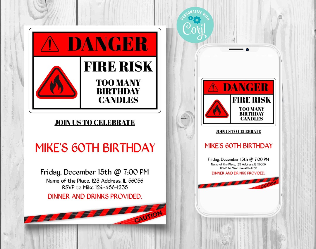 Editable Funny Birthday Party Invitation for Adult, Old Man Birthday ...